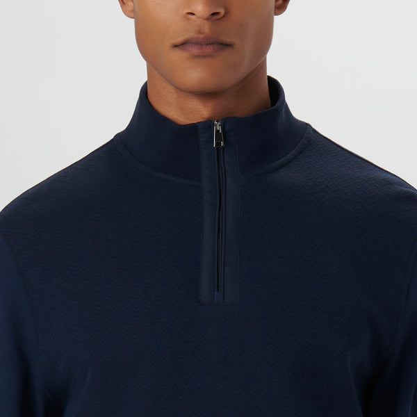 Bugatchi - Quarter Zip Mock Neck Pullover - Comfort Soft Cotton Blend - BrownsMenswear.com